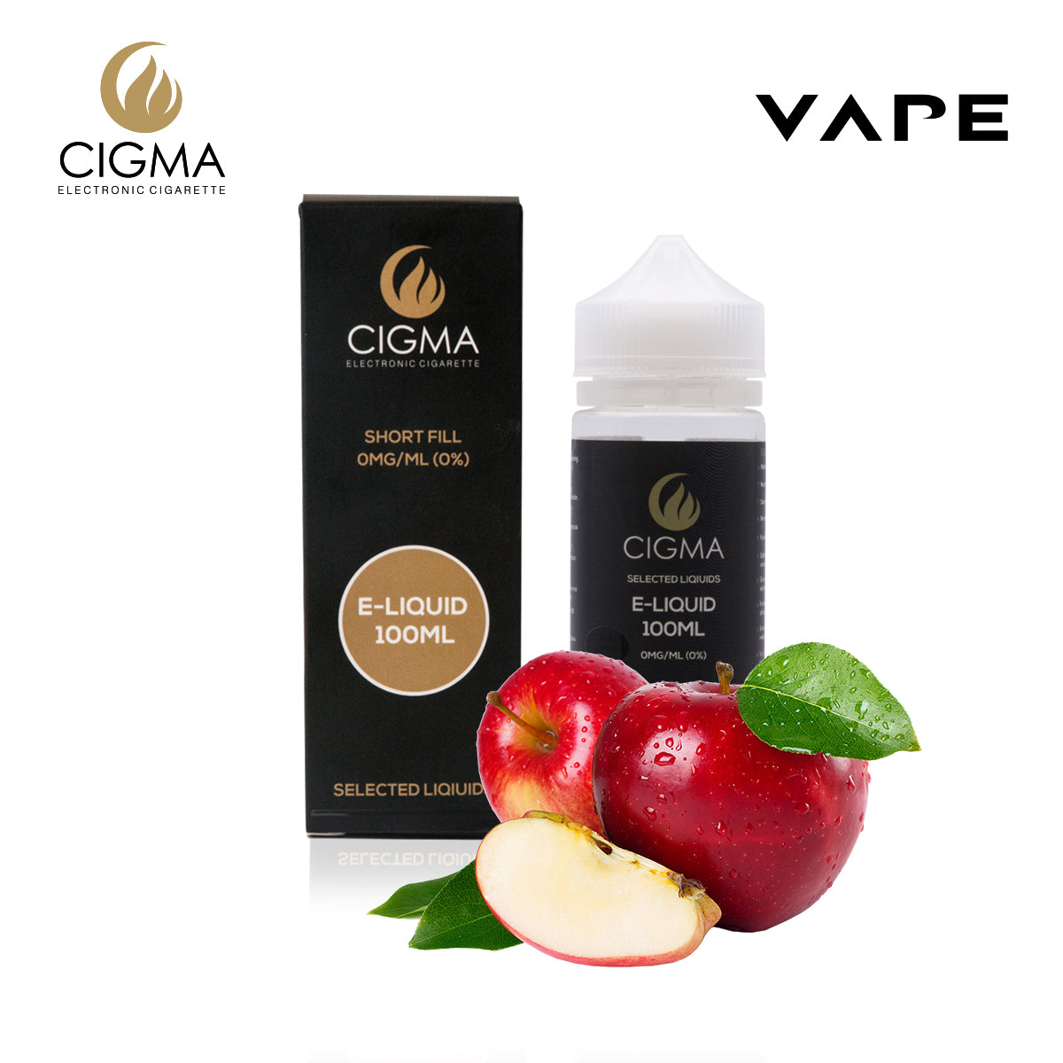 Cigma e-Liquid - Apple 0mg 100ml Shortfil | Cigee — CIGEE.COM